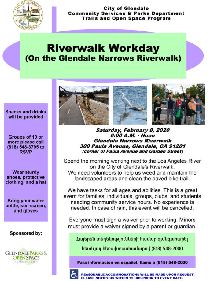 Riverwalk Workday - Glendale Parks & Open Space Foundation